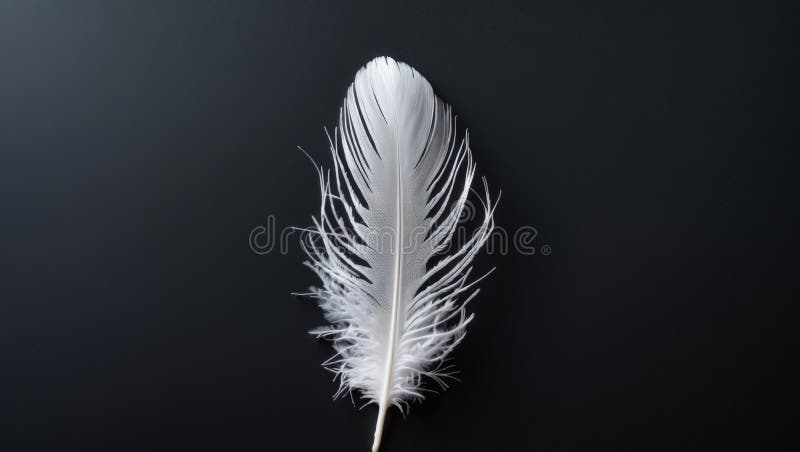 Silver Feather is Shown on a Black Background Stock Photo - Image of ...
