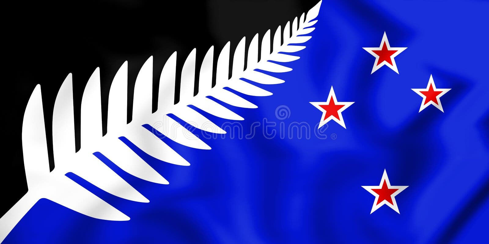 Silver Fern Black and White Flag, Proposal Flag New Zealand. Stock ... Silver Fern Black and White Flag, Proposal Flag New Zealand. Stock ...