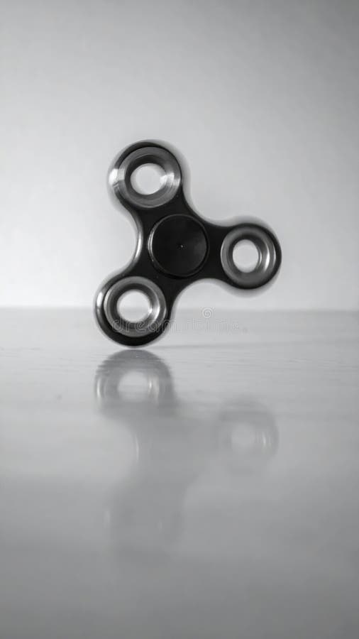 Silver Fidget Spinner Isolated on White Tabletop Studio Shot Still Life ...