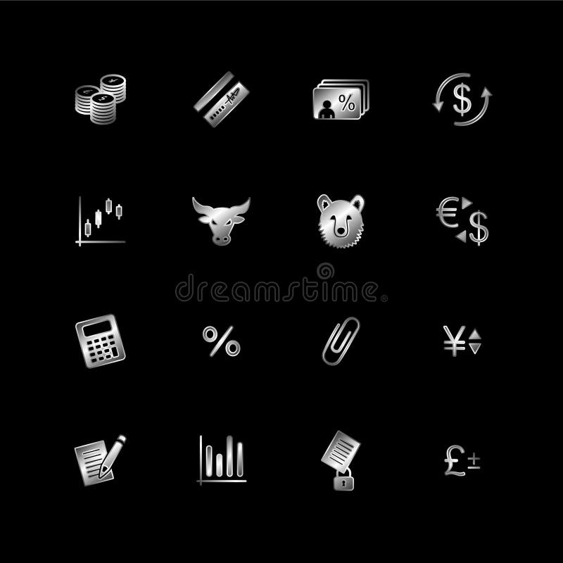 Finance Web Icons Set 2, Green Grey Solid Icons Stock Vector ...