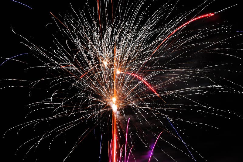 Silver firework bursts stock image. Image of bursts - 224335873