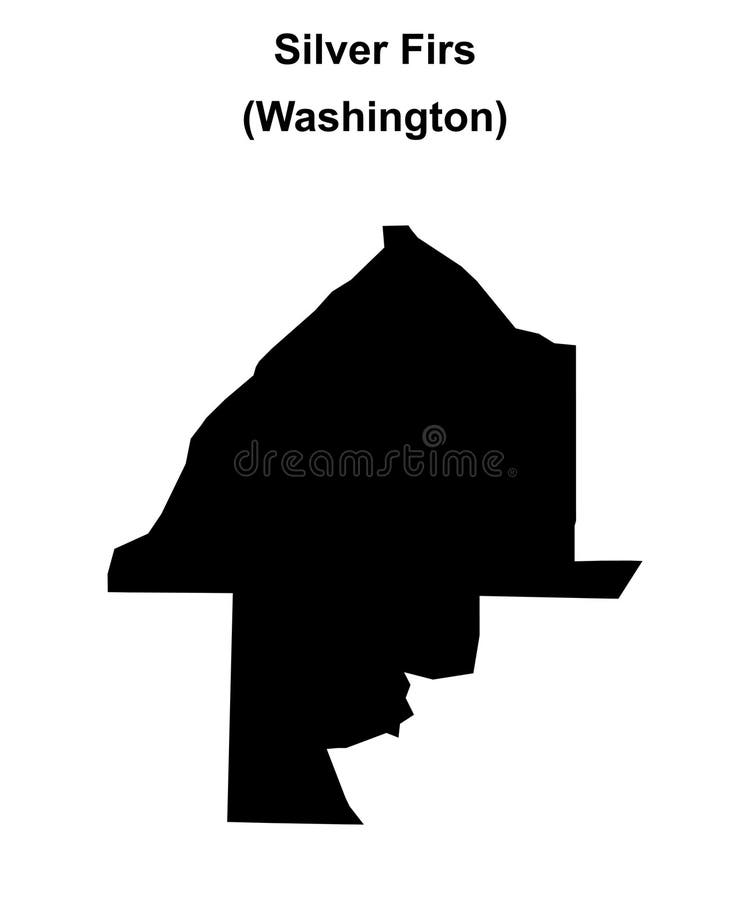 Silver Firs outline map stock vector. Illustration of firs - 357623341