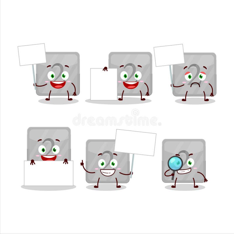 Silver First Button Cartoon Character Bring Information Board Stock ...
