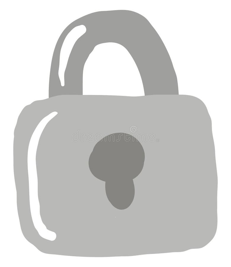Silver lock, icon stock vector. Illustration of vector - 259784171