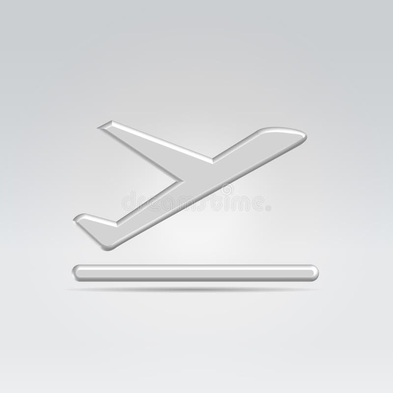 Silver Flight Avia Jet Icon Stock Vector - Illustration of arriving ...