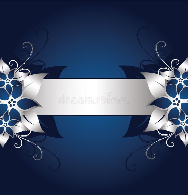 Silver floral frame stock vector. Illustration of grand - 8525744