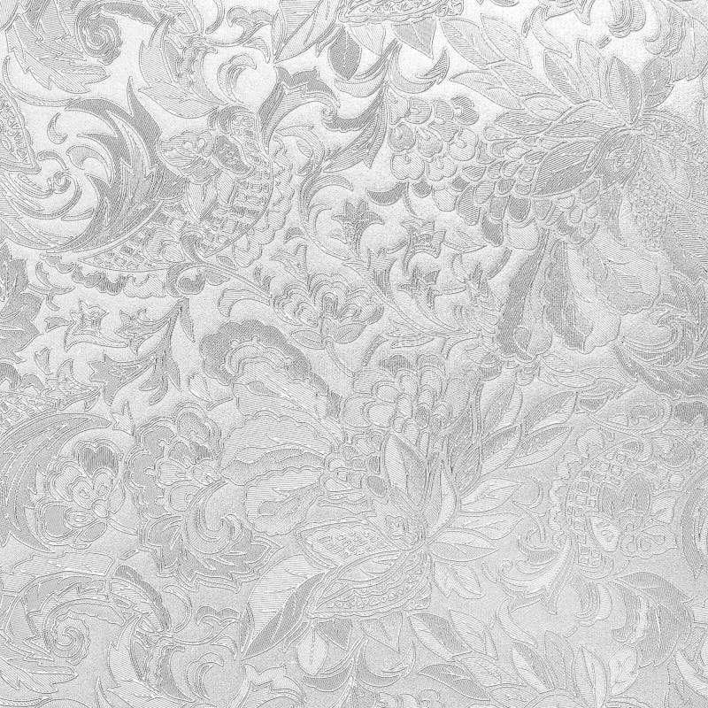 Silver a Floral Ornament Brocade Textile Pattern Stock Photo - Image of ...