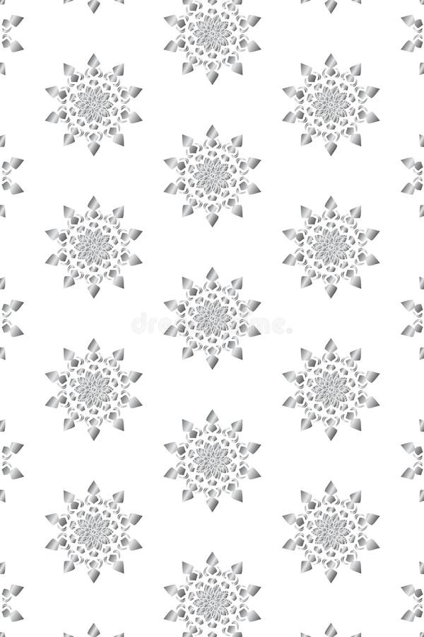 SIlver Floral pattern stock vector. Illustration of pattern - 334873753