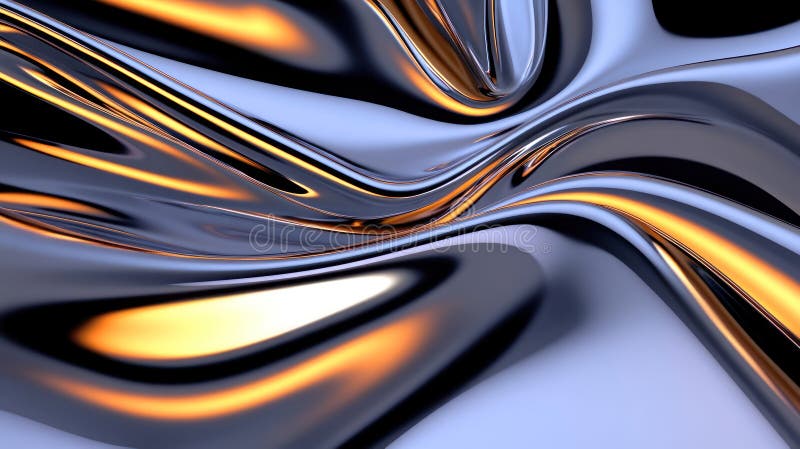 Silver Flow: Abstract Liquid Metal Background Stock Illustration ...