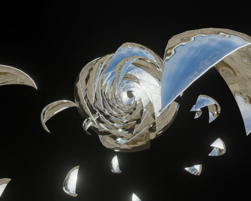 Silver flower, 3d stock illustration. Illustration of computer - 190470646