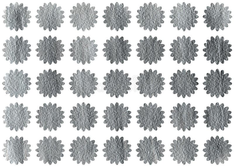 Silver Flowers on White Background. Stock Illustration - Illustration ...