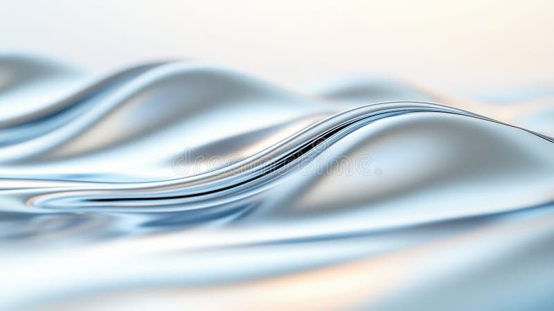 Silver Fluid Waves on Smooth Surface Stock Photo - Image of serene ...