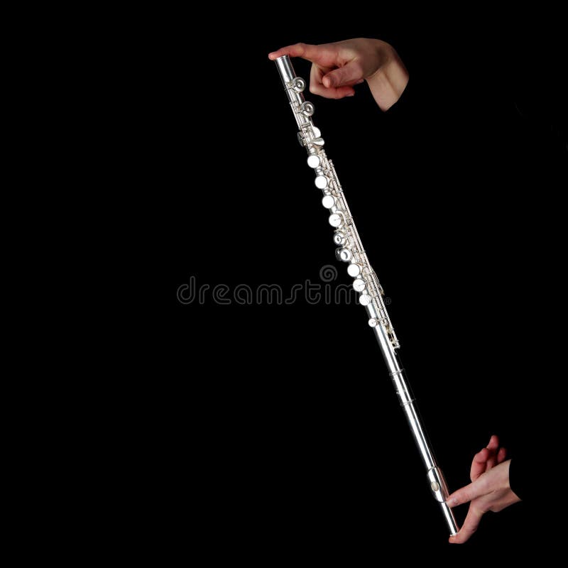 Silver flute instrument stock image. Image of classic - 8805427