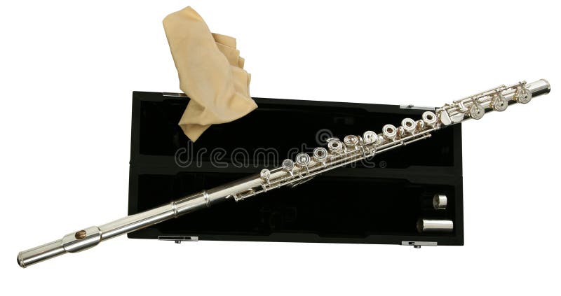 Silver flute instrument stock image. Image of classic - 8805427