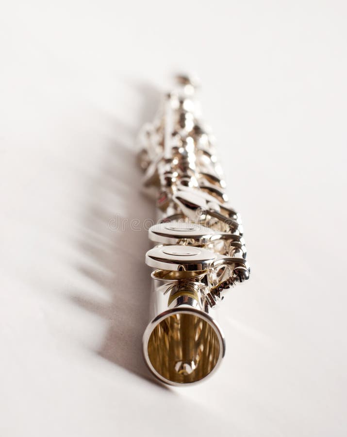 Silver Flute. stock photo. Image of band, metallic, closeup - 1874318