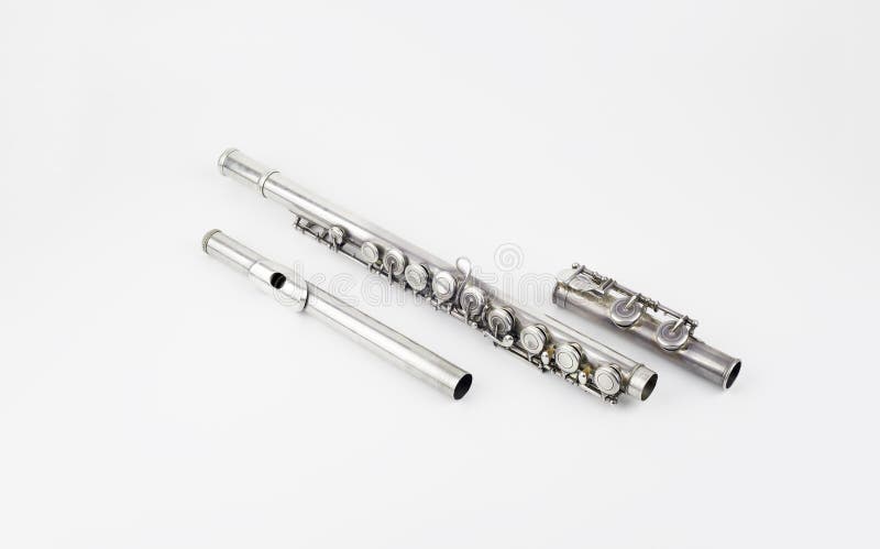 Silver Flute and Sheet Music, Flower Stock Image - Image of pink ...