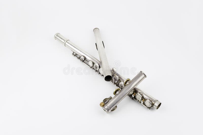Silver Flute and Sheet Music, Flower Stock Image - Image of pink ...