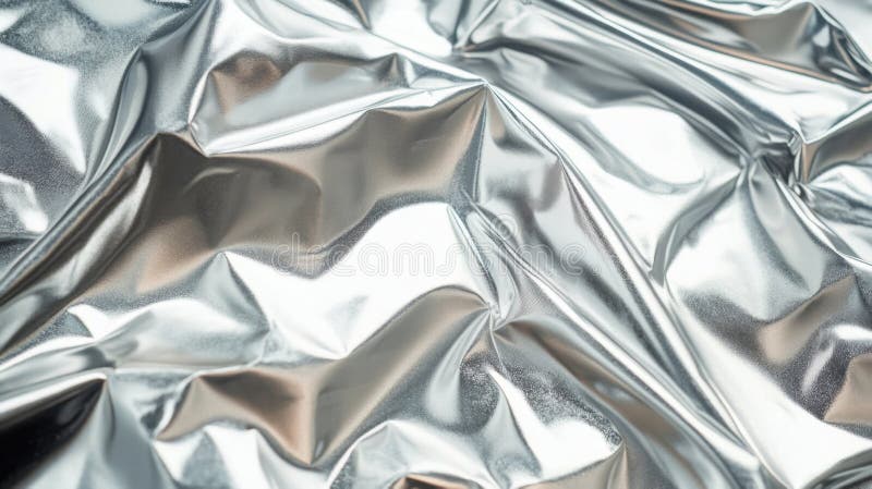 Silver Foil Background, Close-up View of Shiny Silver Gray Foil Texture ...