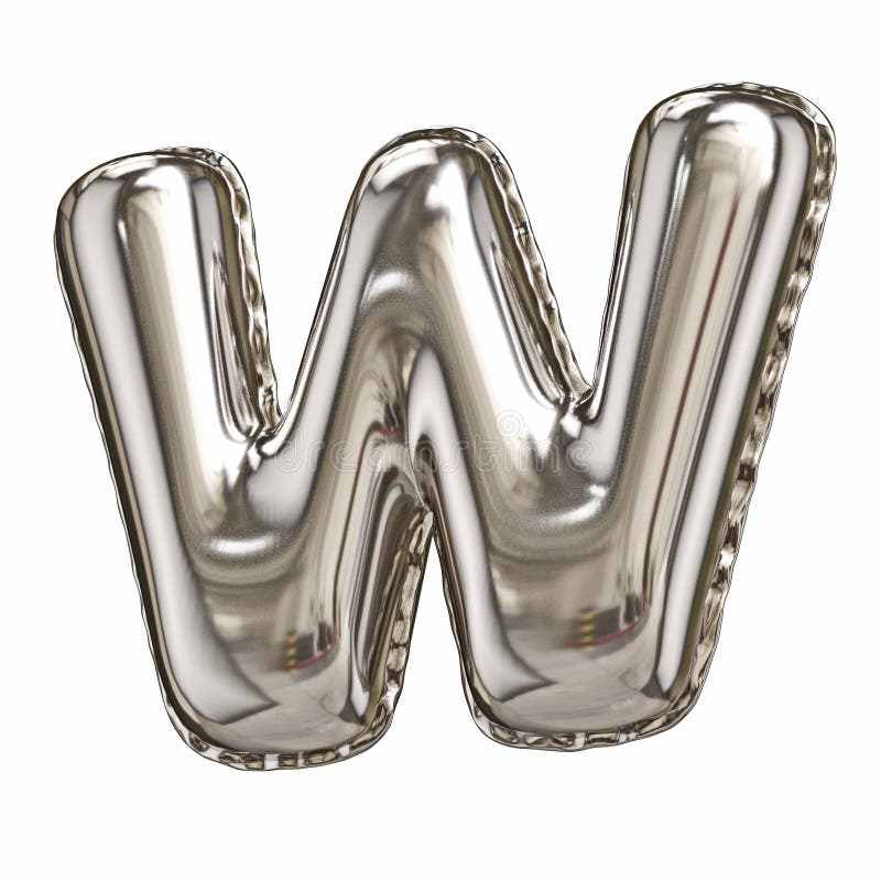 Silver Foil Balloon Font Letter U 3D Stock Illustration - Illustration ...