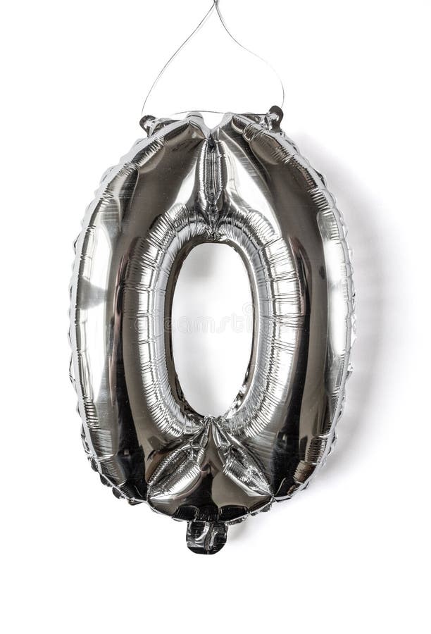 123 Letter Silver Foil Balloon Isolated White Background Stock Photos ...