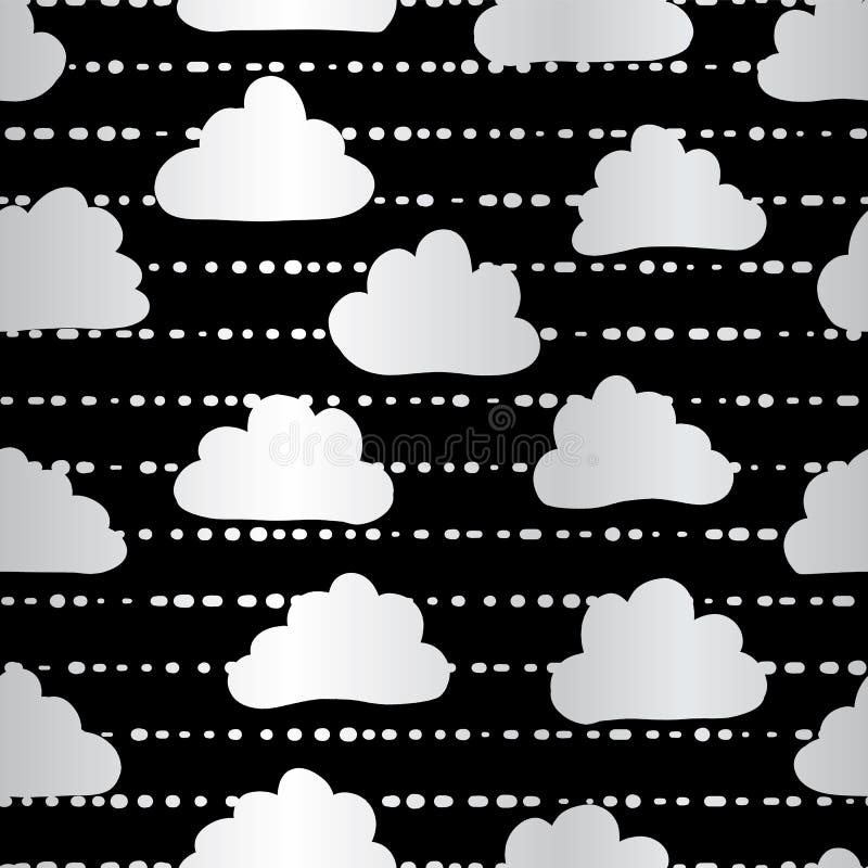 Silver Foil Clouds Sky Seamless Vector Pattern Stock Vector ...