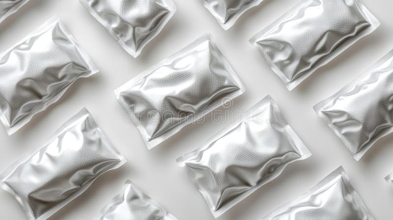 Silver Foil Packaging Isolated on White Generative AI Stock ...