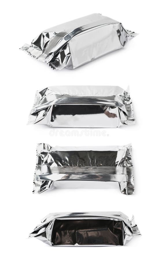 Silver Foil Sealed Package Isolated Stock Photo - Image of plastic ...