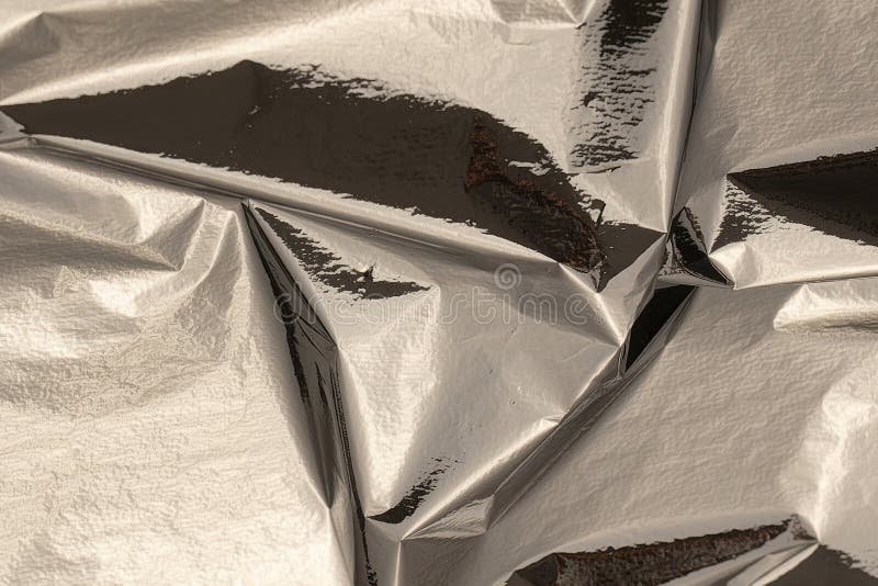 Silver Foil with Shiny, Metallic Texture Creates a Reflective, Polished ...