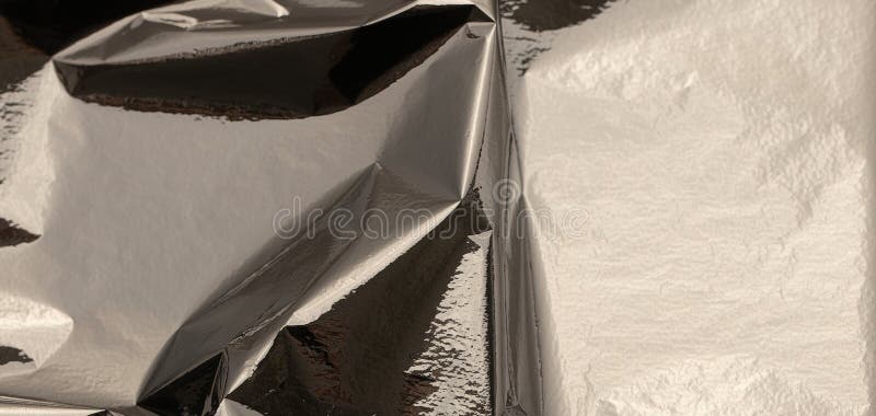 Silver Foil with Shiny, Metallic Texture Creates a Smooth, Reflective ...