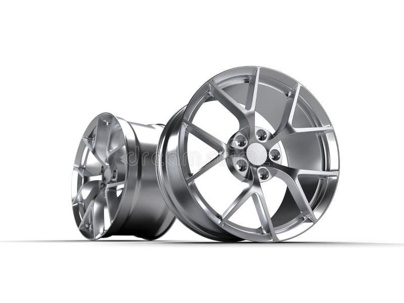 Silver Forged Alloy Car Rim. 3D Rendering Illustration. Stock ...