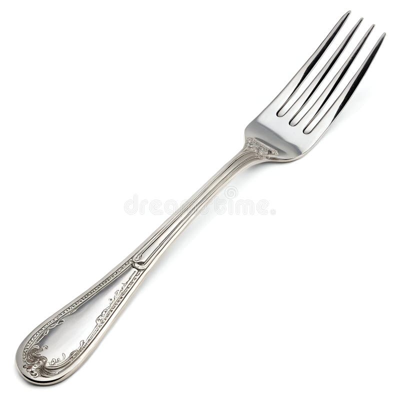 Silver Fork Isolated on White Background Stock Illustration ...