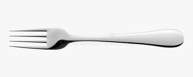 Silver Fork. Stainless Steel Glossy Metal Fork, Isolated on White ...