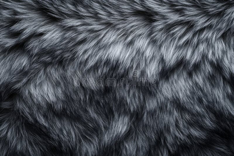 Silver Fox Fur Closeup Showing Soft Texture and Gray Hairs, Creating a ...