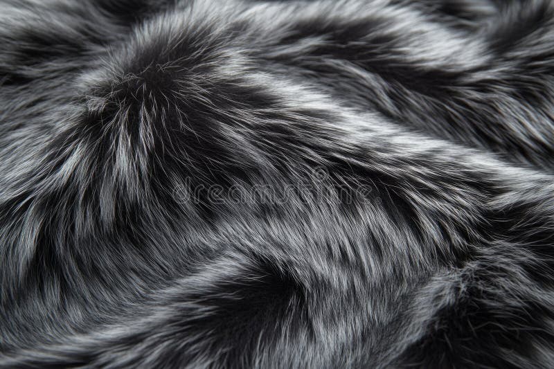 Silver Fox Fur with Soft Texture and Beautiful Gray Pattern Creating a ...