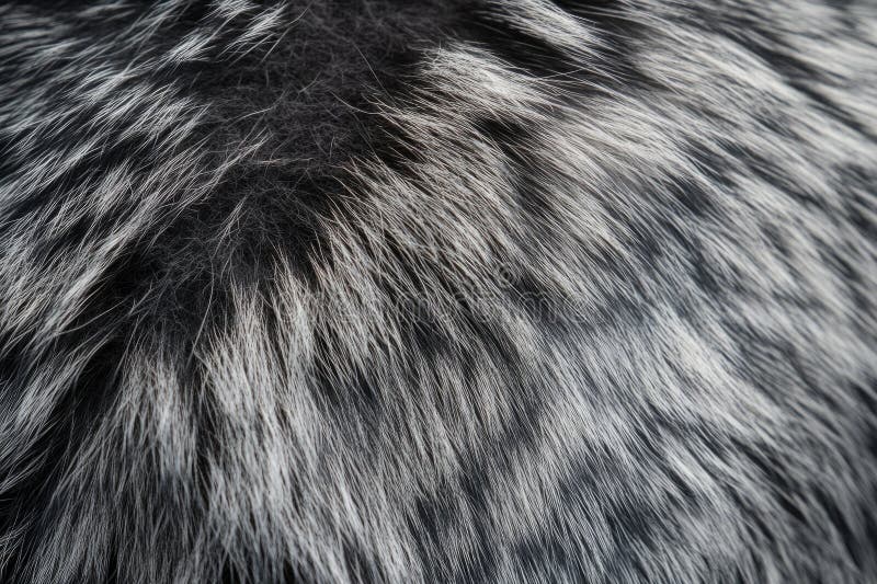Silver Fox Fur with Soft Texture and Gray Hairs Creating a Beautiful ...