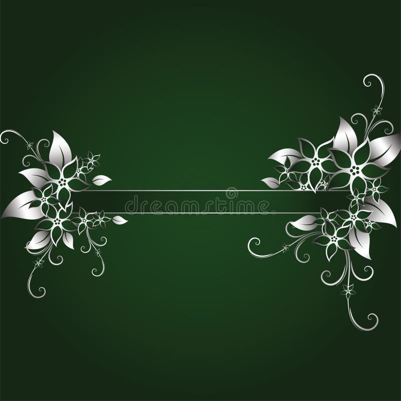 Silver floral frame stock vector. Illustration of grand - 8525744