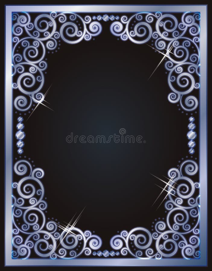 Silver frame card, vector stock vector. Illustration of plate - 95349776