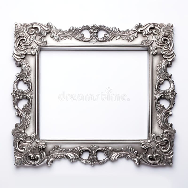 A Beautiful Silver Frame Generated by Artificial Intelligence Stock ...