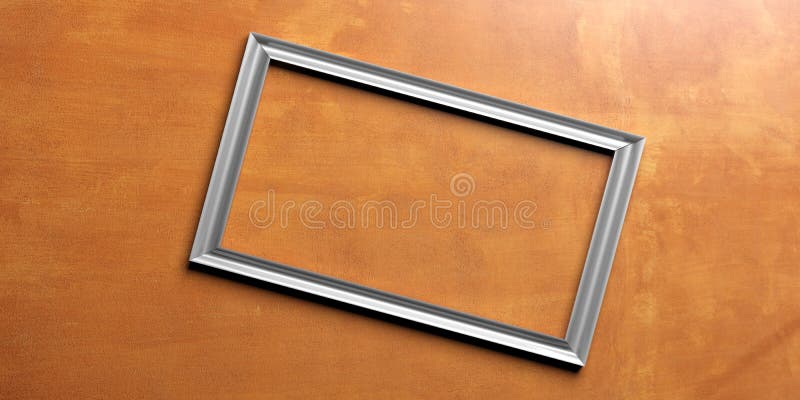 Silver Frame on Painted Wall. 3d Illustration Stock Illustration ...