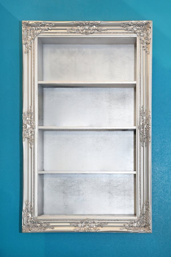 Silver Frame Shelf stock image. Image of ornate, decorative - 131392169