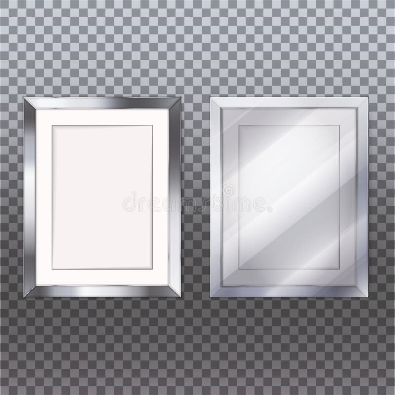 Silver Frame on Transparent Background Stock Illustration ...