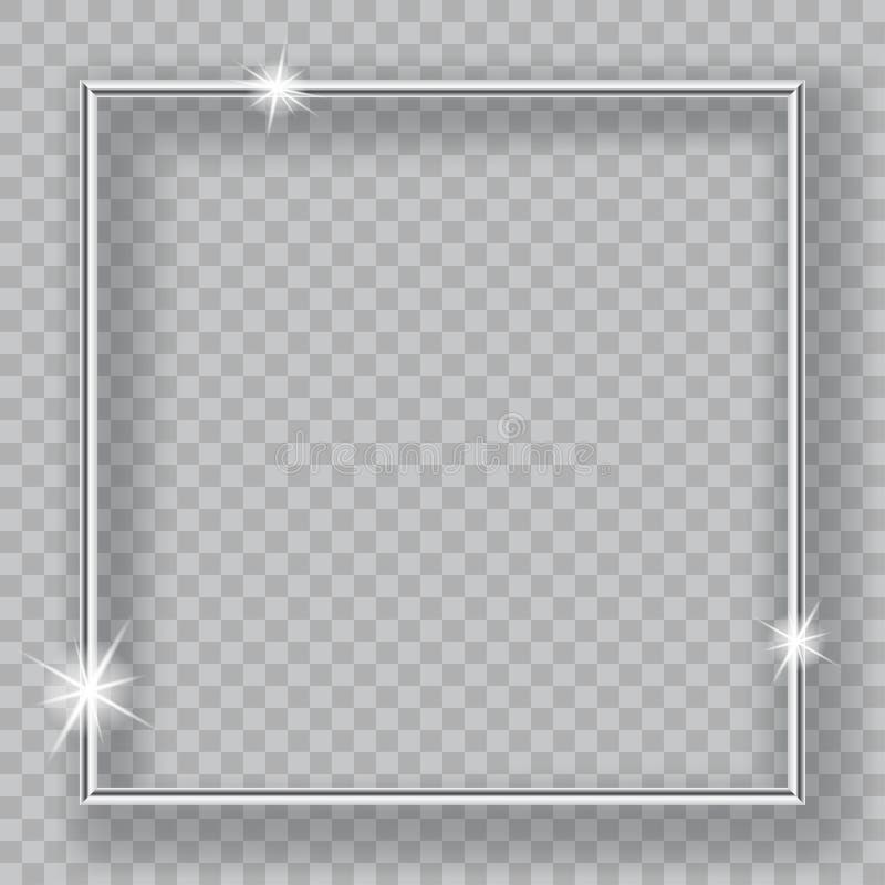 Silver Frame. Vector Graphic Element on Transparent Background. Useful ...