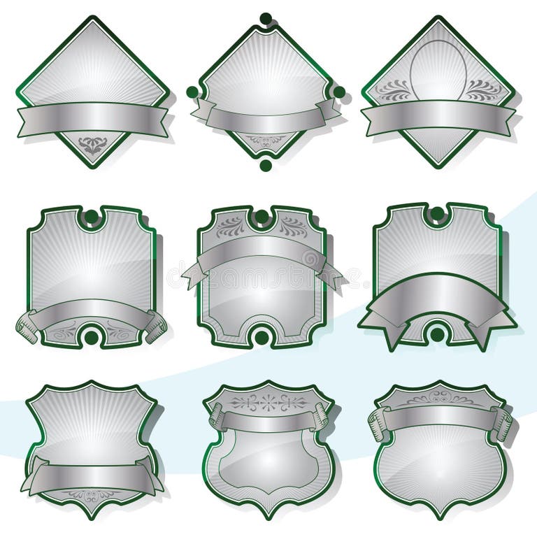Luxurious Silver Framed Labels Stock Illustrations – 3 Luxurious Silver ...