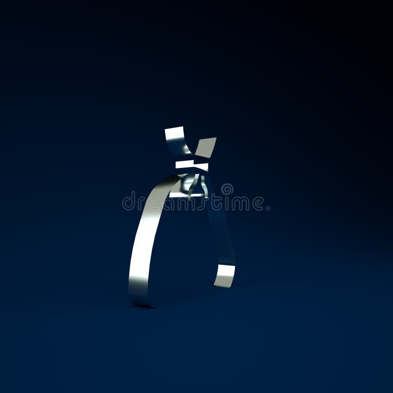Silver Garbage Bag Icon Isolated on Blue Background. Minimalism Concept ...