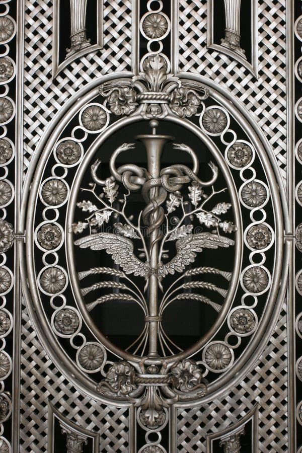 Silver gate stock image. Image of flower, cast, round - 8242809