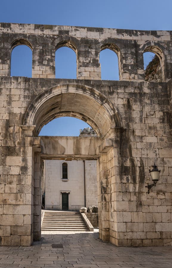 Silver Gate of the Diocletian`s Palace, Split, Croatia Stock Image ...
