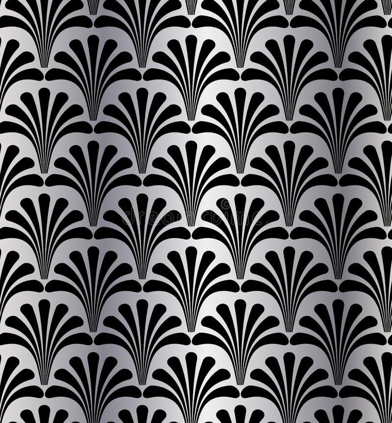 Silver Gatsby Art Deco Pattern Background Design Stock Vector ...