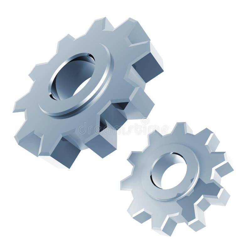 Shiny Metal Tools Technology Gear Icon Word Stock Vector - Illustration ...