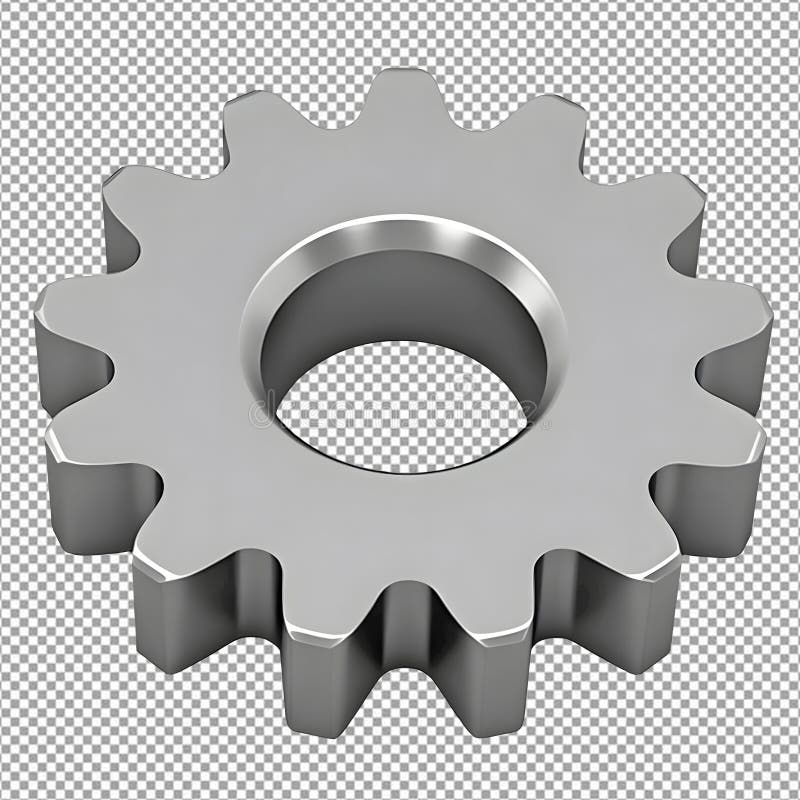 A Silver Gear Cog Isolated on Transparent Background Stock Photo ...