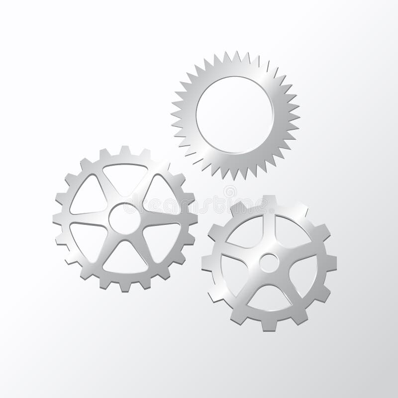 Set of Gradient Silver Gear for Info Graphic Design Stock Vector ...